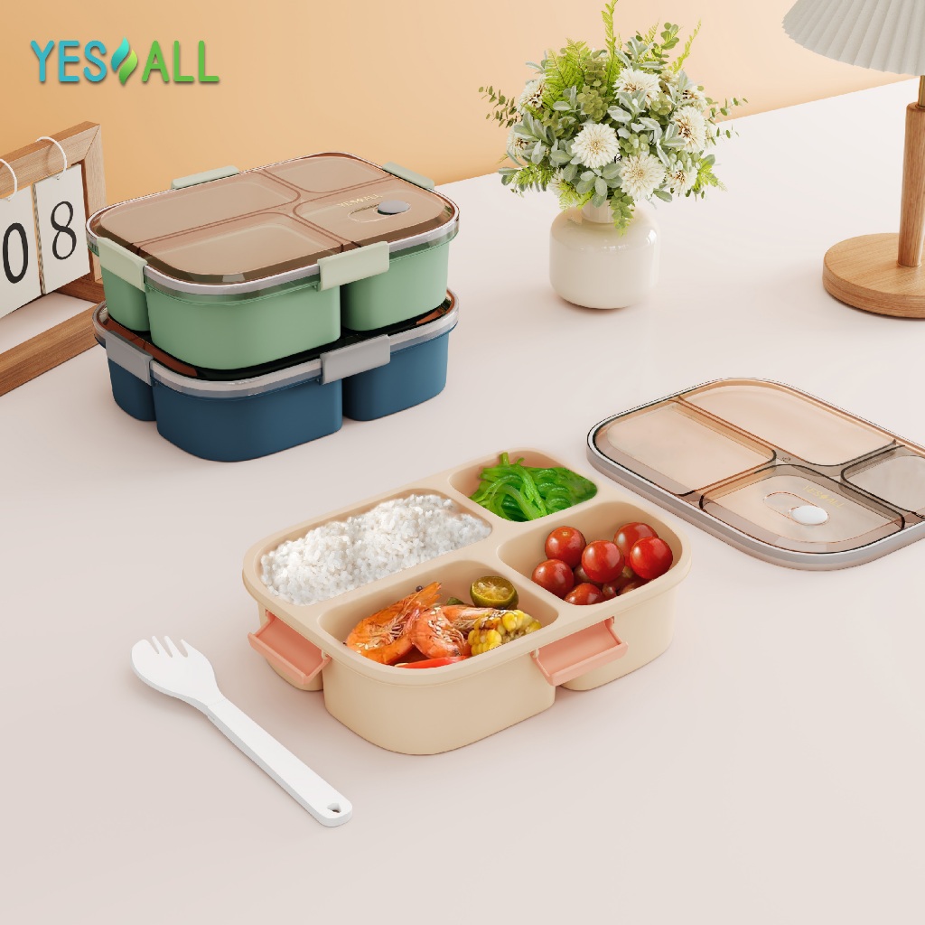 Yesall Lunch Box Lunch Box Lunch Box Bontot Bento 4 Grid Kitchenware ...
