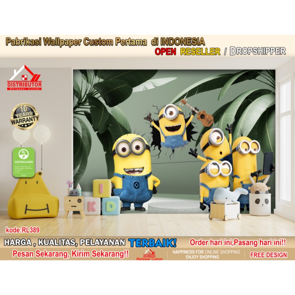 Minions Theme Custom Wall Wallpaper | Wall Wallpaper | Custom ...