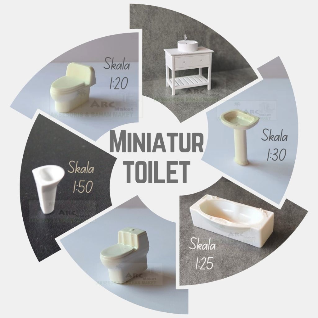 MINIATURE TOILET (CLOSET, WASHTAFEL, BATHTUB, AND SHOWER) SCALE 1:25, 1 ...