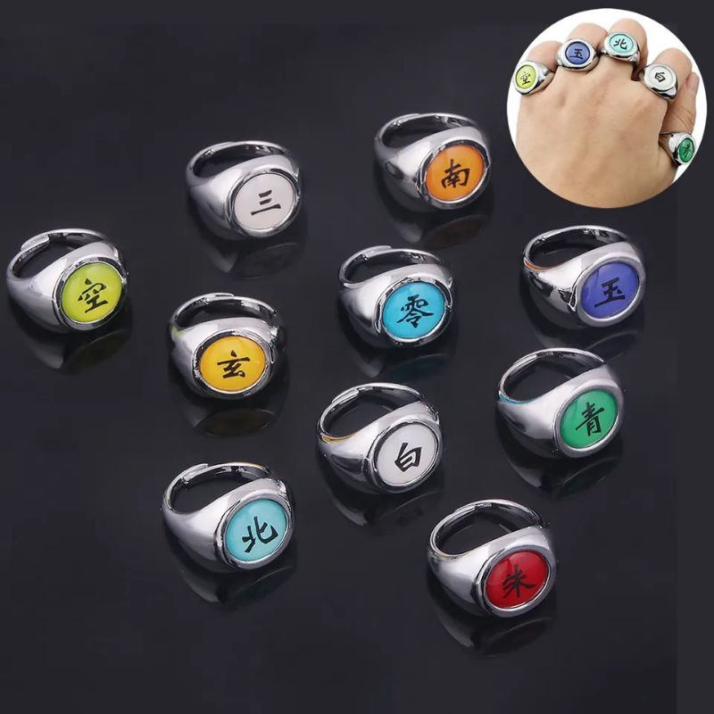 Naruto Anime Akatsuki Member Ring (Size Adjustable) Casual Style ...