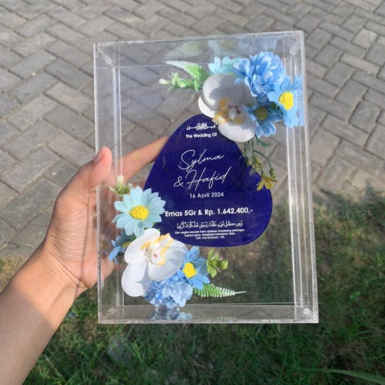 Free name acrylic dowry box 20x15 aesthetic dowry water drop dowry ...