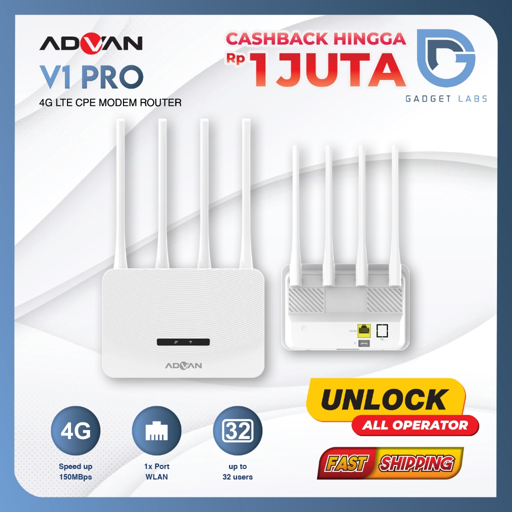 ADVAN V1 PRO Modem Router Wifi Wireless CPE 4G LTE 150 Mbps | Unlock All Operators | Shopee ...