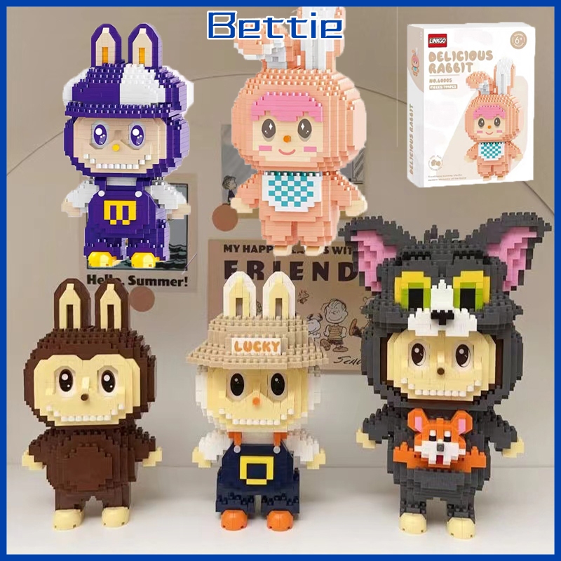 Bettie Labubu Toy Block Construction Shaped Nano Doll Mini Block Stacking Blocks Nano 3D Toys ...