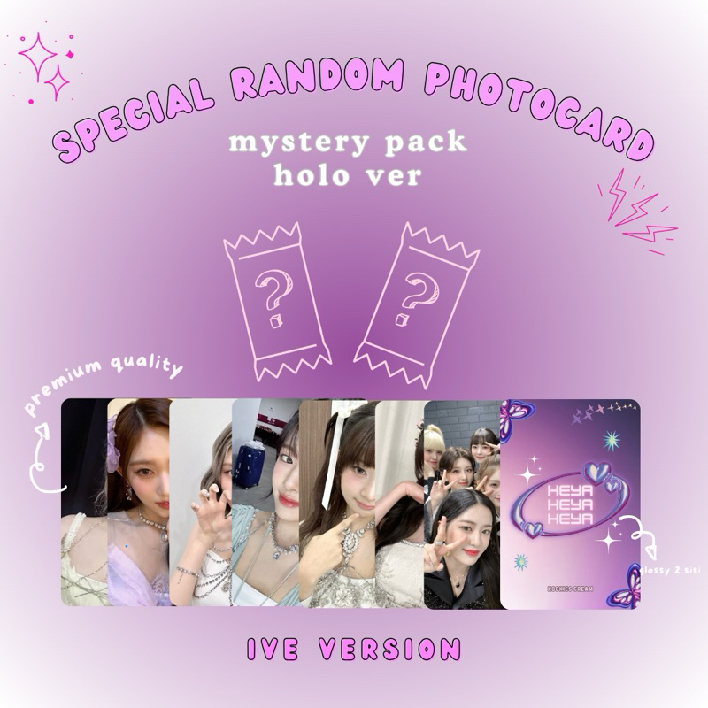 Special IVE Random Photocard Mystery pack (Minimum 2 holo pcs/pack ...