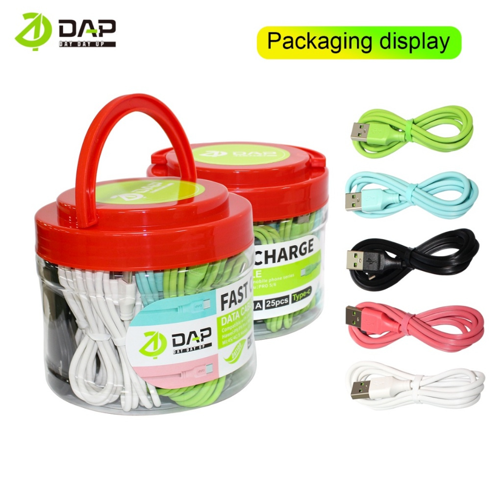 1 JAR CONTAINS 25 PCS DAP Type C USB Fast Charging Data Cable 100cm DAT100 | Shopee Philippines