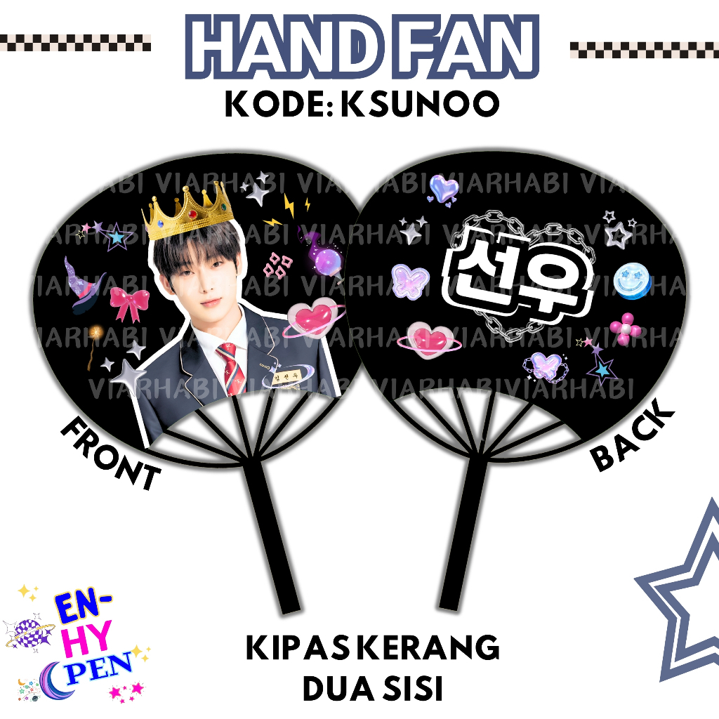 HITAM Jake JAY SUNGHOON SUNOO NIKI JUNGWON HEESEUNG ENHYPEN Hand Fan ...