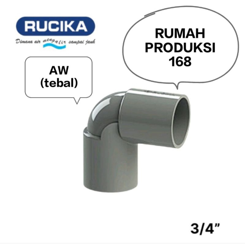 Rucika elbow 3/4 Inch lbow Pipe lbo knee fitting Connection | Shopee ...