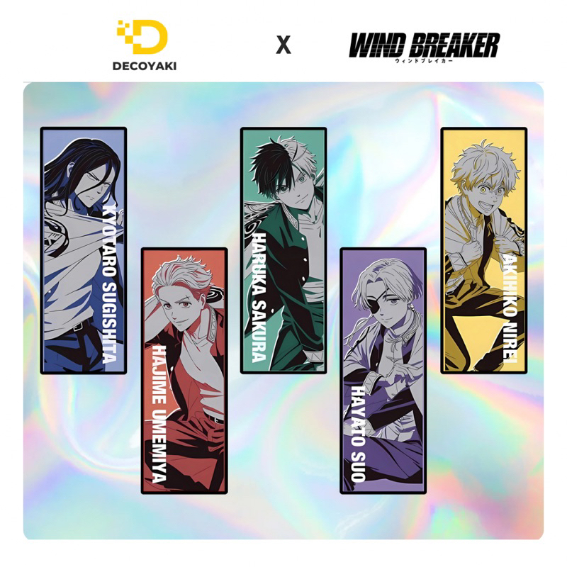 Wind Breaker One Color Anime Hologram Slap Sticker, Wind Breaker Anime ...