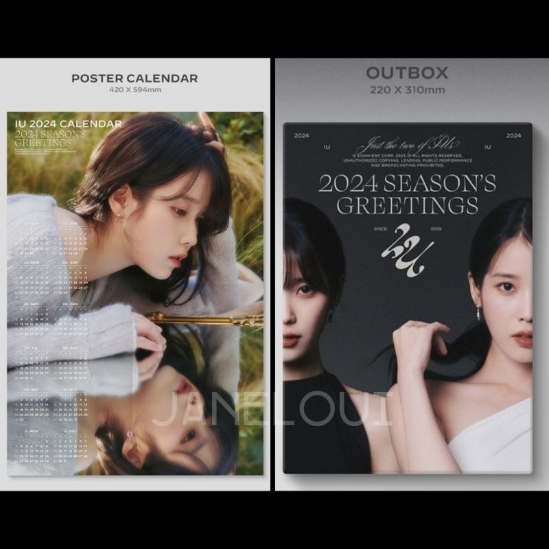 Iu 2024 OFFICIAL PC Photocard Season's Greetings / Box Poster Uaena Lightstick IU I-KE Ver 3 ...