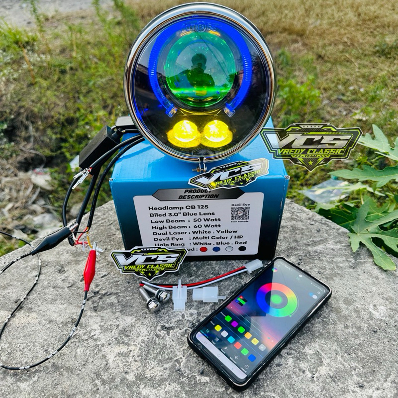 New biled LASER biled DAY biled Shell set CB125 CROM RGB BLUETOOTH App ...