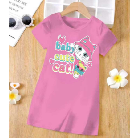 Mony kid Daster for girls aged 2-13 years with cute cat motif DTF ...