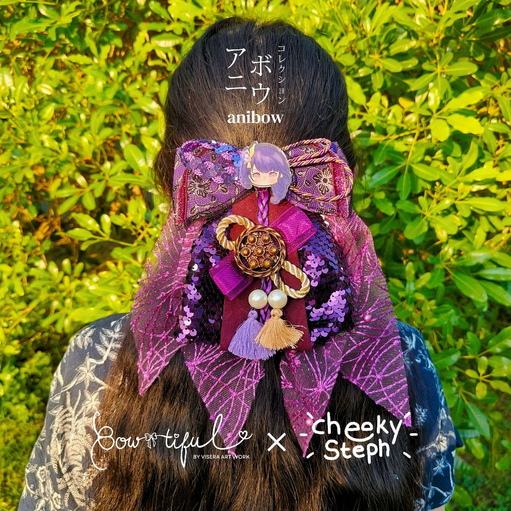 Anibow Raiden Shogun 1c Genshin Impact Bow Hairpin Cosplay Accessories ...