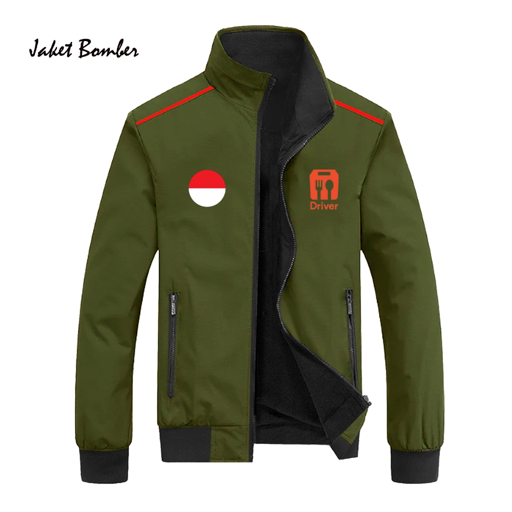 Shopeefood bomber Casual Jacket waterproof taslan driver Jacket shopee ...
