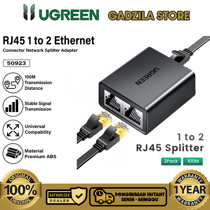 Ugreen Adapter Splitter RJ45 LAN 1 to 2 Ethernet Network 1000M 50923 ...