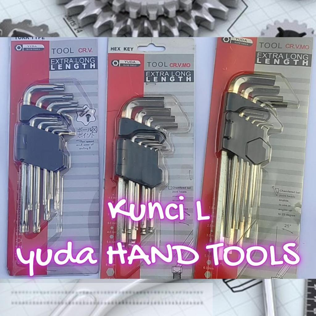 L key set long yuda hand tools 9 pcs Star Shape, Ball Shape, Plain ...