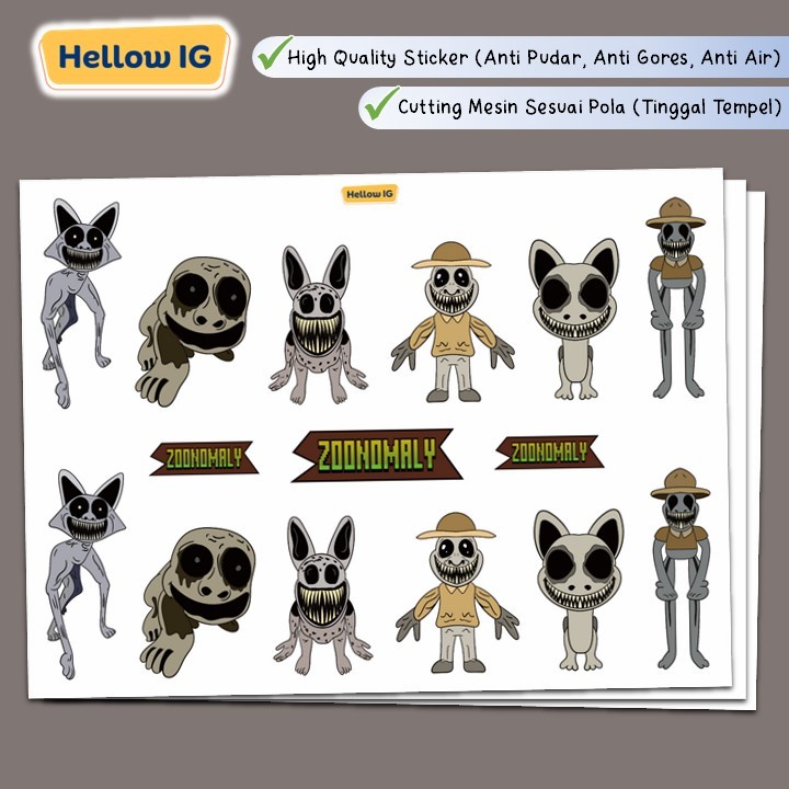 Sticker PACK STICKER ZOONOMALY RABBIT MONSTER SMILE WATERPROOF ...