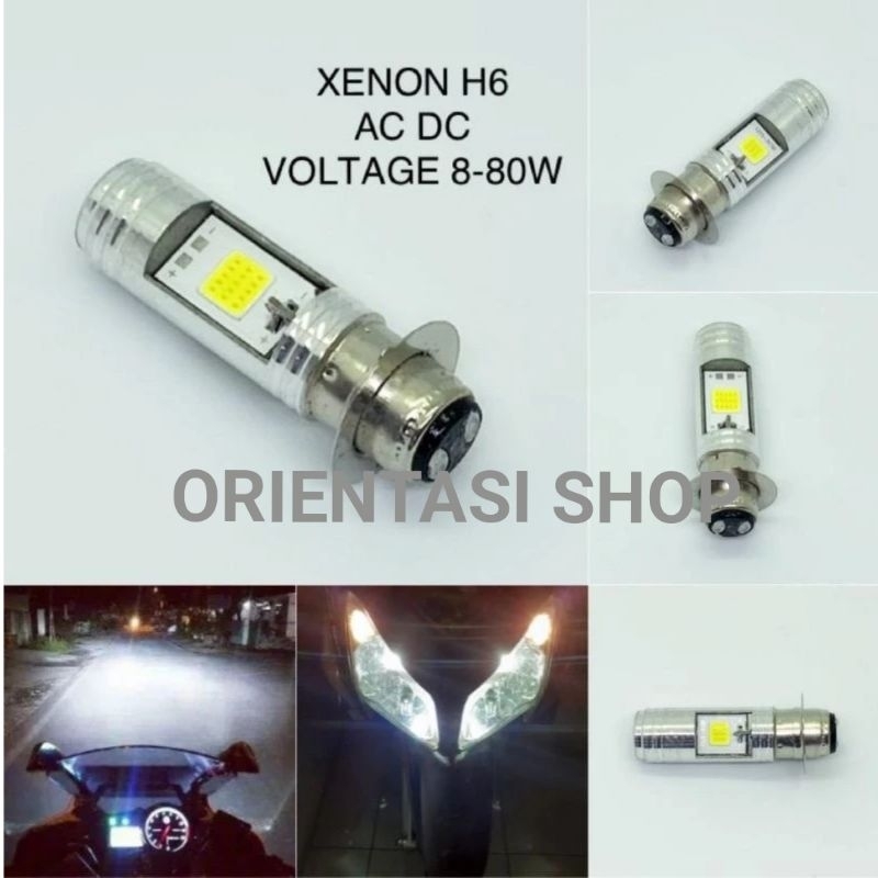 H6 LED Headlight Bulb 1 foot AC DC MiA PNP Universal for Moped ...