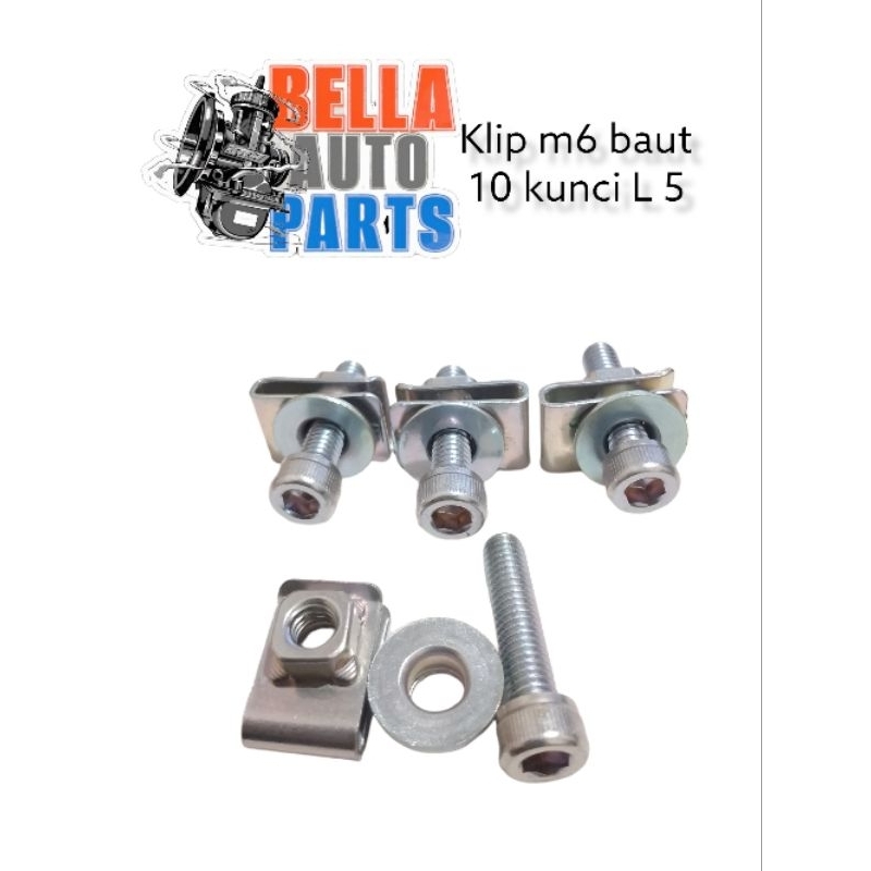 M6x20mm bolt clip L 5 key for universal car number plate clip bolts ...