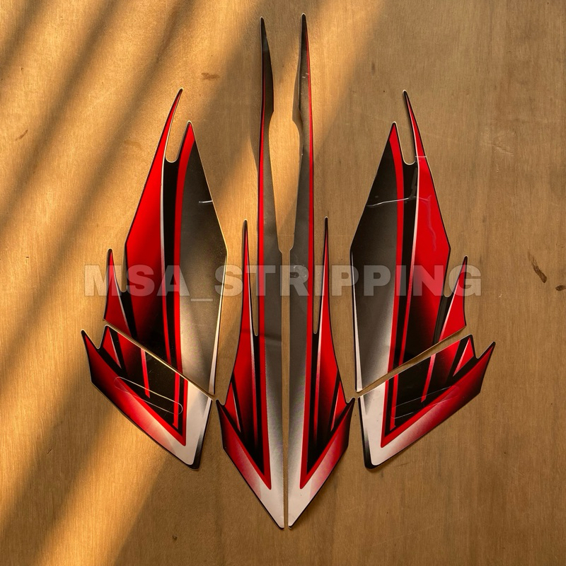 MERAH HITAM Stripping strip stickers sticker list polet honda tiger Th ...