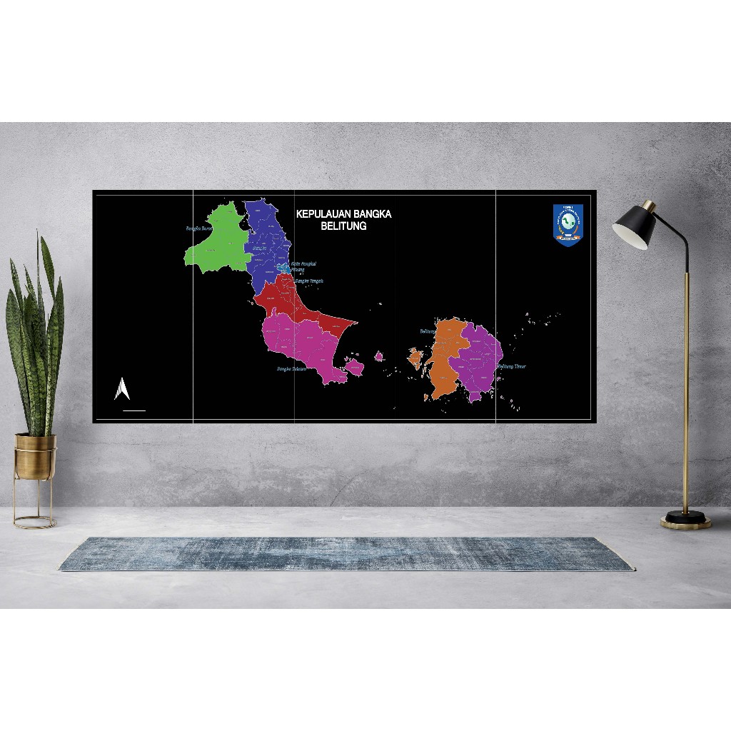 HIASAN DINDING Bangka Belitung Map Wall Decoration Complete With ...