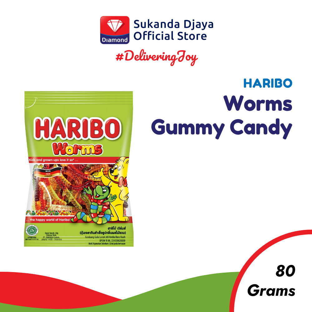 Haribo Worms Gummy Candy Candy 80 Gr | Shopee Philippines