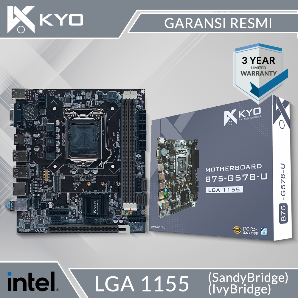 KAIZEN B75 M.2 NVME LGA 1155 DDR3 B75 Motherboard OFFICIAL 3 YEAR ...