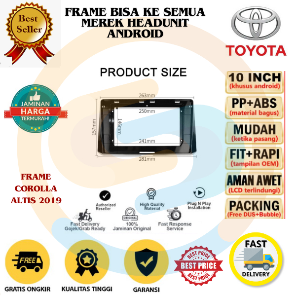 Toyota corolla altis cross 2019 10 inch headunit Frame | Shopee Philippines