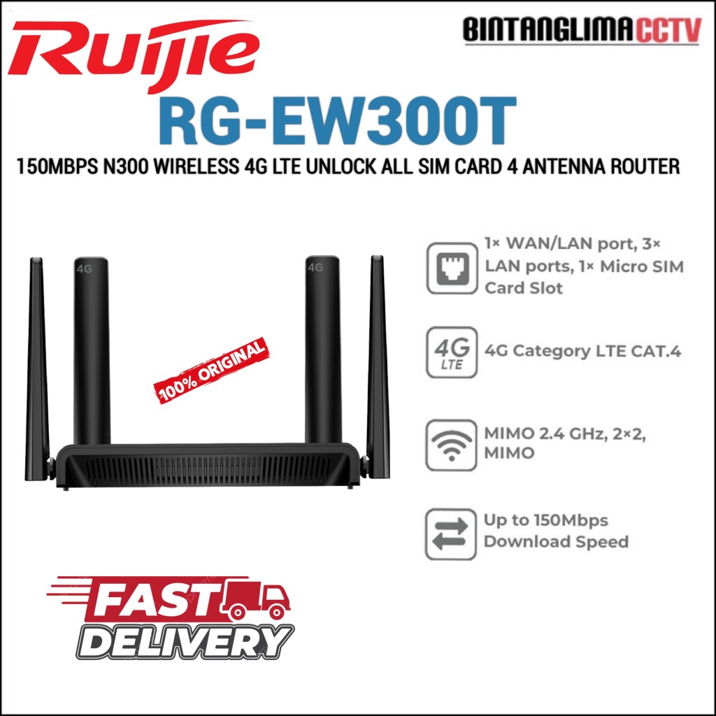 Ruijie REYEE RG-EW300T 150MBPS N300 WIRELESS 4G LTE UNLOCK ALL SIM CARD ...