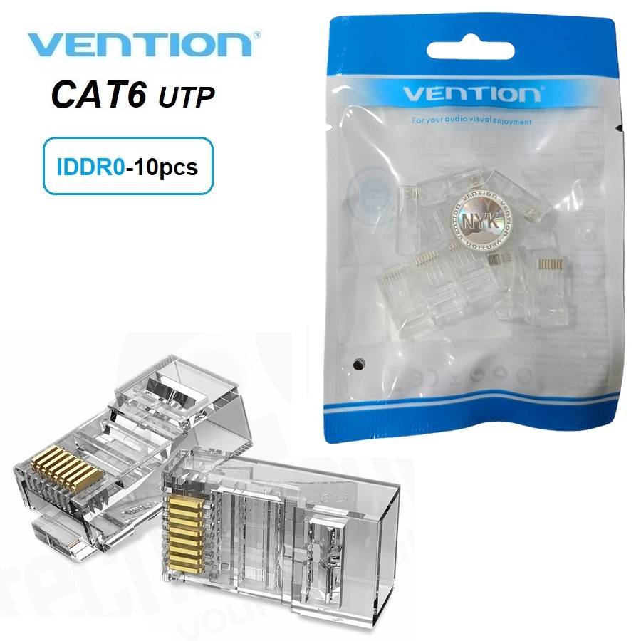 Vention Connector RJ45 Cat5e/Cat6 UTP Modular Plug 10pcs | Shopee ...