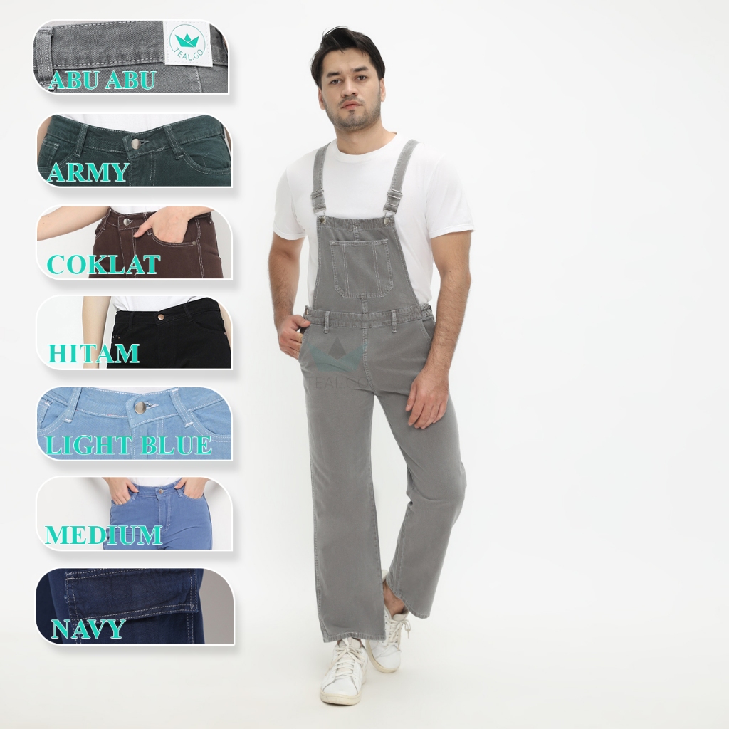 Teal.go Men's Wearpack Long Jeans Overall Jumpsuit | Shopee Philippines