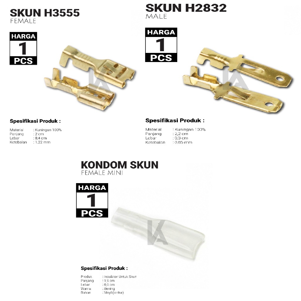 Mini Flat Female Connector Skun / Female Skun / Terminal Skun / Flat ...