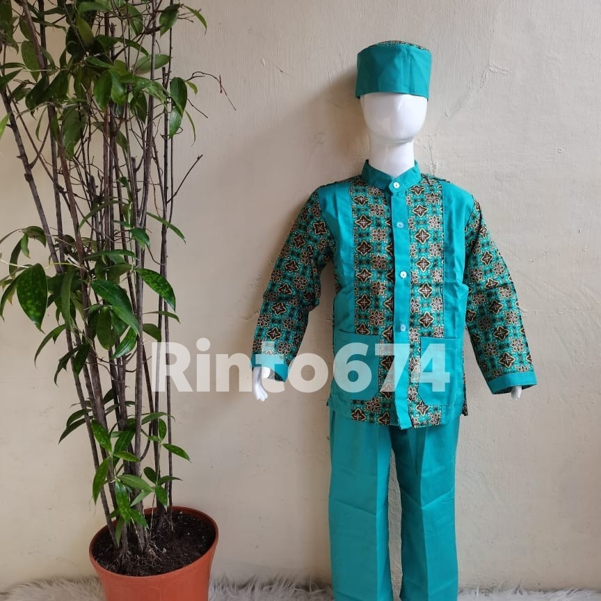 Good Quality Light Blue Batik Muslim School Uniforms for Preschool and ...