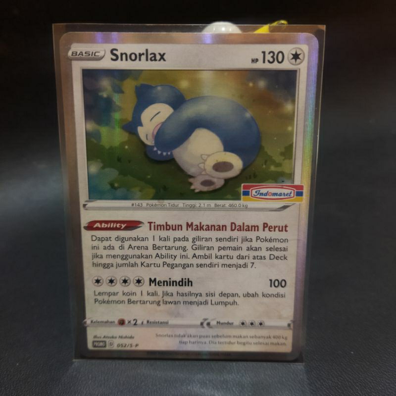 Snorlax holo foil card Indomaret original TCG Pokemon Indonesia ...