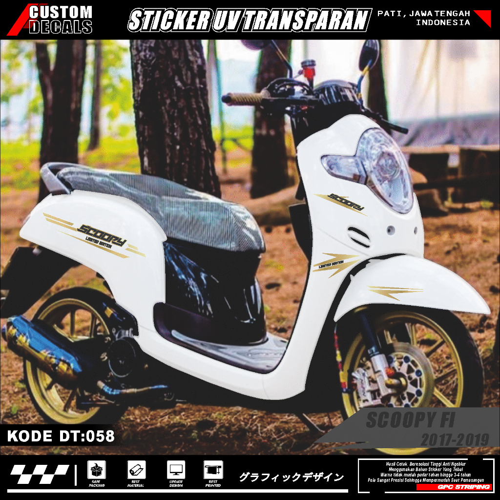 Scoopy FI 2017-2019 TRANSPARENT STRIPING LATEST COOL MINIMALIST DESIGN ...