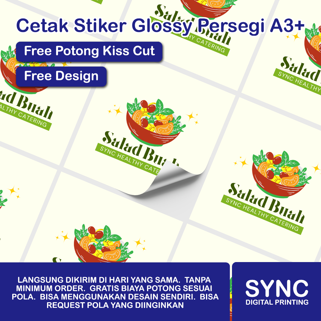 Print Square Sticker A3 Box Plus Label Food Drink Packaging Free Cut Kiss Cut | Shopee Philippines