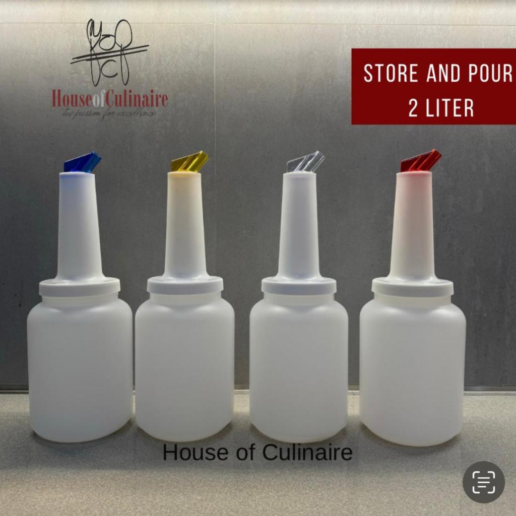 Store N And Pour Bottle 2 liter Syrup Bottle Jar Juice Bar Container ...