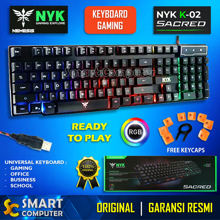 Nyk Nemesis K-02/K02 RGB Light Gaming Keyboard Full Size Original ...