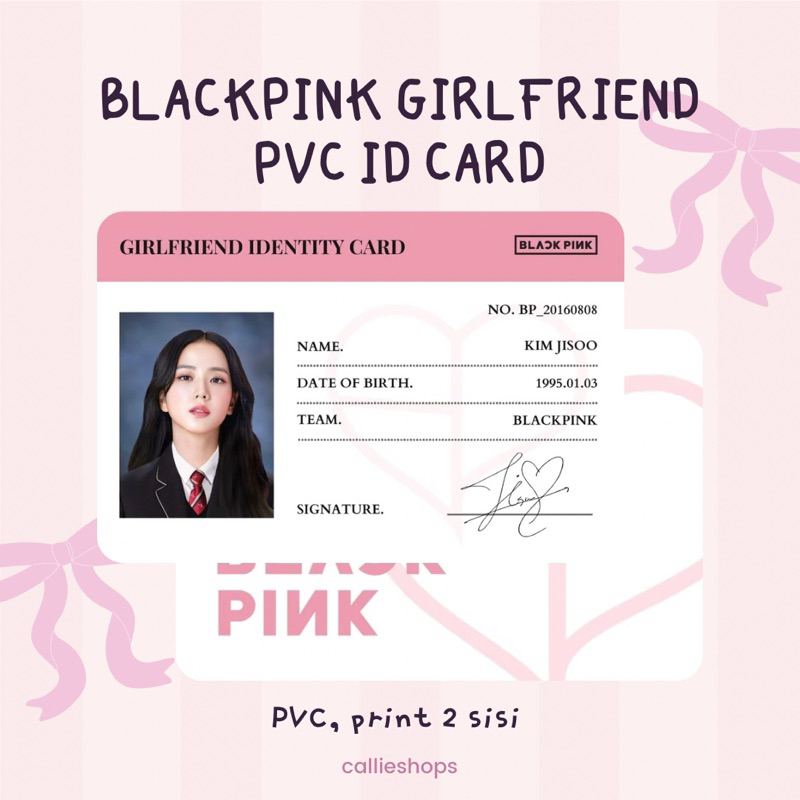Blackpink PVC ID Card/Photocard Jisoo Jennie Lisa Rose | Shopee Philippines