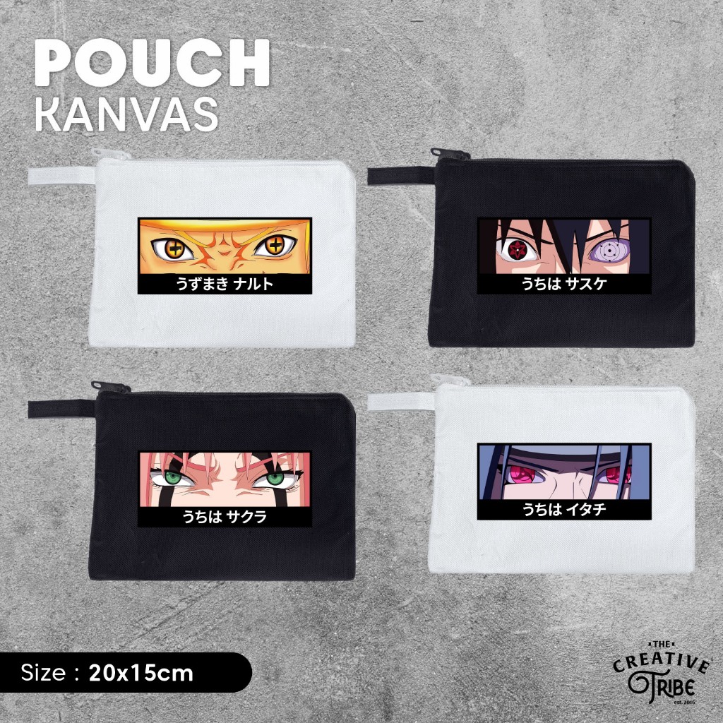 Naruto - Canvas Pouch 20x15cm - Fabric Pencil Case School Office Make ...