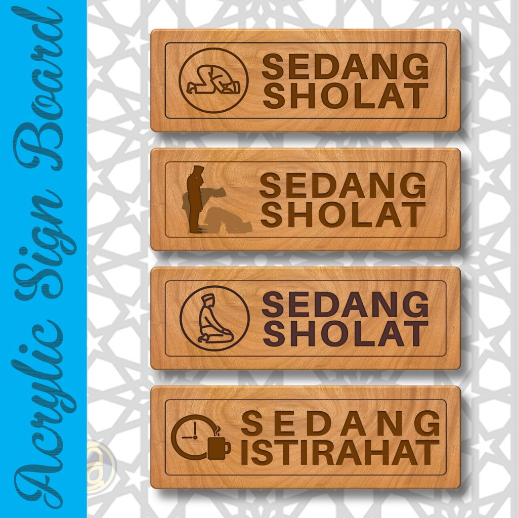 PRAYING / IN ISTIRAHAT Acrylic Hanging Reversible Sign 10x30cm- Shop ...