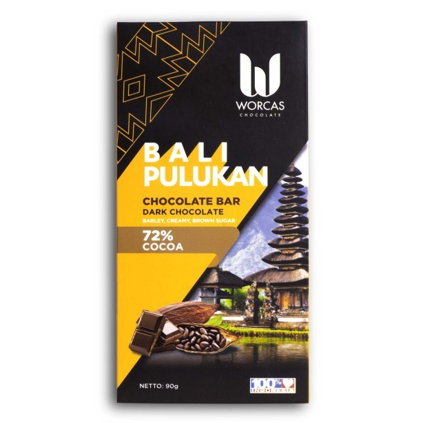 Worcas Chocolate Bar Dark Chocolate Bali Pulukan 90 grams Premium ...