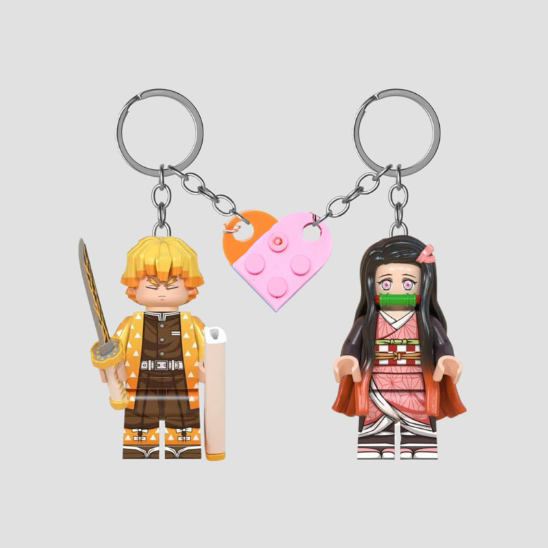Dhis Project Shiny Keychain LEGO Minifigure Orange Zenitsu & Pink ...