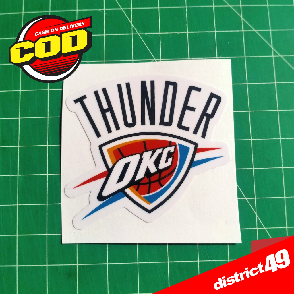 OKLAHOMA CITY THUNDER NBA Stickers - Waterproof Glossy Lamination Print ...
