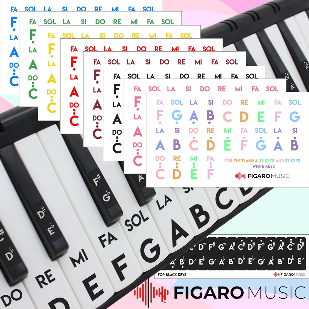 Pianika Stickers 37 Keys, 32 Keys - Pianika Melodica Simple Plain Keys ...