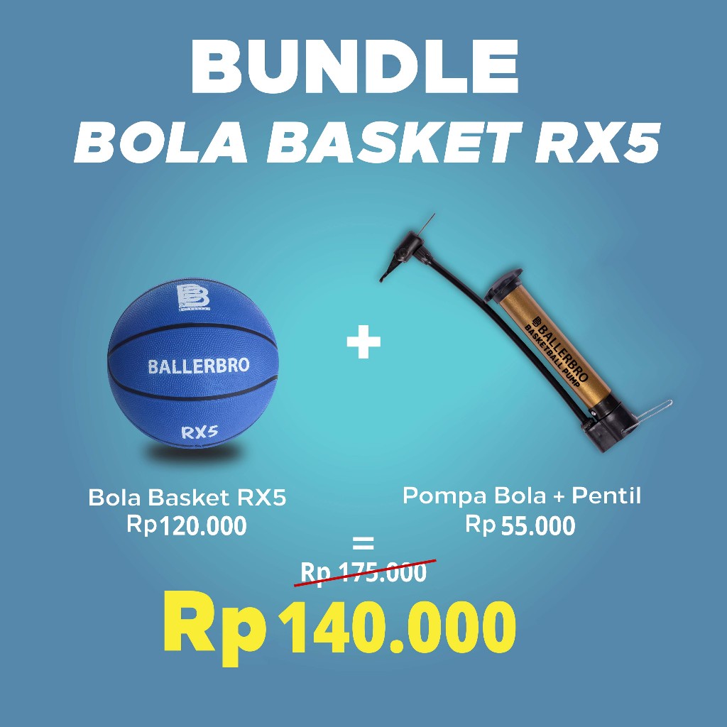 Rx5 Basketball BUNDLE (Rubber) + BALLERBRO Football Pump | Shopee Philippines