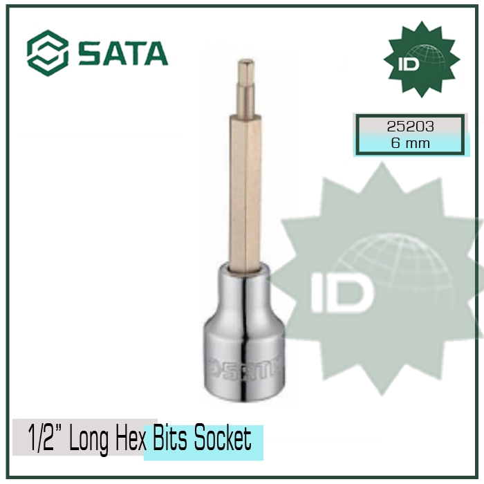 SATA TOOLS 1/2 Inch DEEP METRIC LONG HEX BIT SOCKETS 6 MM 25203 ...