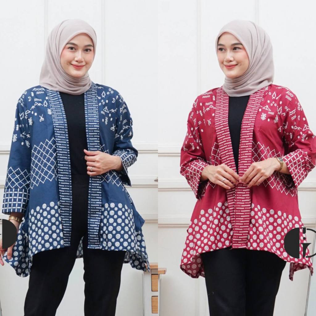 Debbystore - Outer Sakura Batik polymicro Invitation Work Uniform ...
