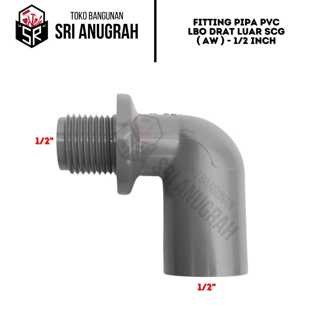 SCG Elbow Outer Thread Knee Fitting PVC Water Pipe Connection - 1/2 ...