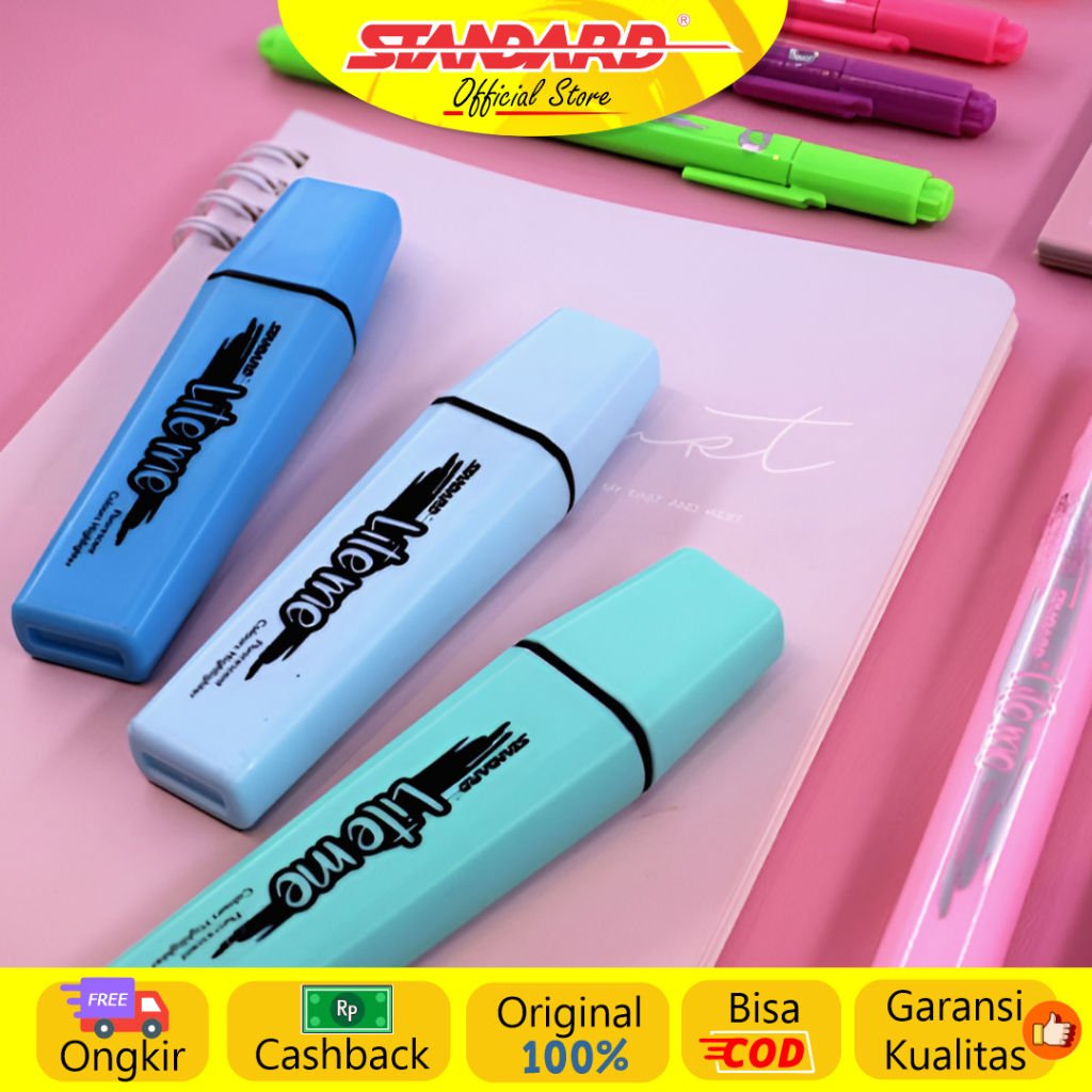 Standard - Lite Me Square Pastel Color ( Highlighter / Text Marker ...