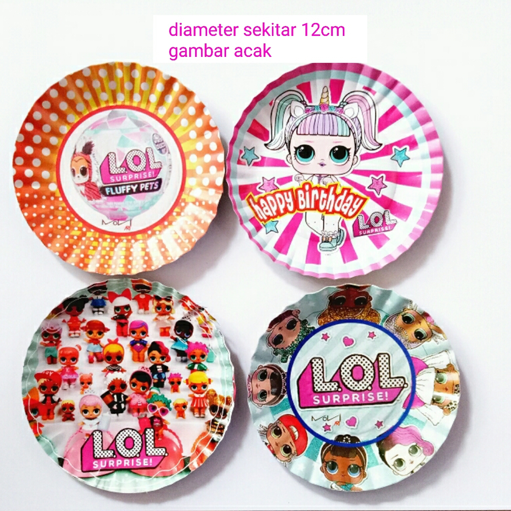 Circle-shaped birthday paper plate contains 10 LOL surprise theme ...